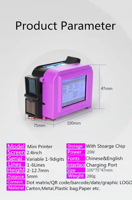 VersaPrint Pro+ Handheld Printer for Expiry Date, Manufacture Date, Ba