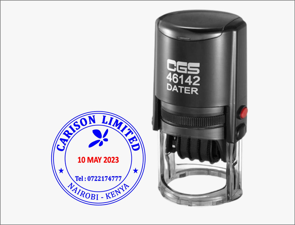 "Versatile and Efficient: Round Self-Inking Date and Text Stamp (43mm ...