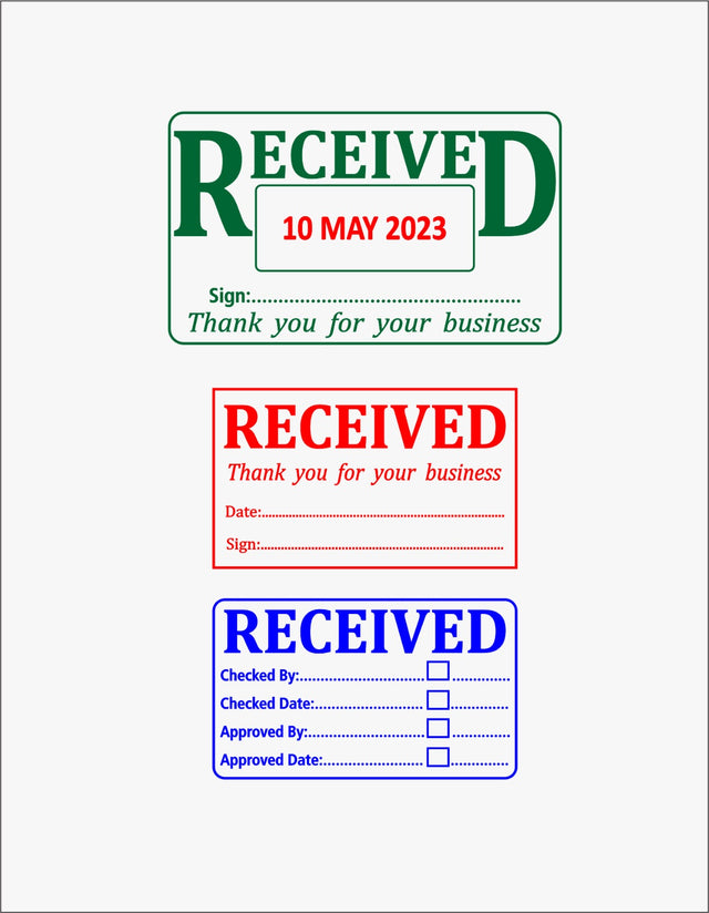 Received and Acknowledged: The Essential Received Stamp With Signature